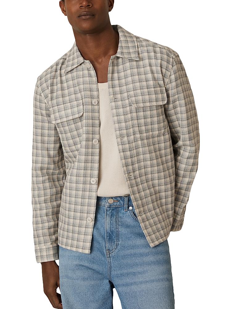 REISS regular fit textured check shirt